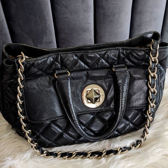 kate spade | Bags | Kate Spade Black Quilted Leather Shoulder Bag ...